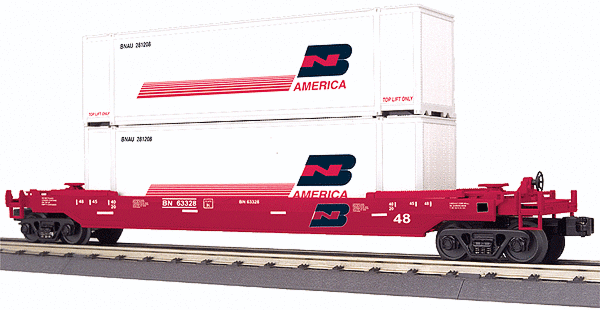 MTH - RailKing(R) Husky Stack Well Car w/2 Containers - 3-Rail - Ready ...