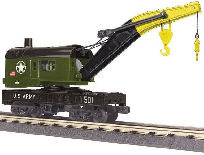 MTH - Railroad Crane - 3-Rail - Ready To Run - U.S. Army - 507-3079551