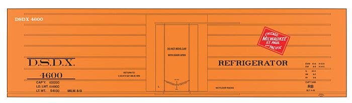 Tichy - Railroad Decal Set - Milwaukee Road/DSDX Ribbed-Side Reefer ...