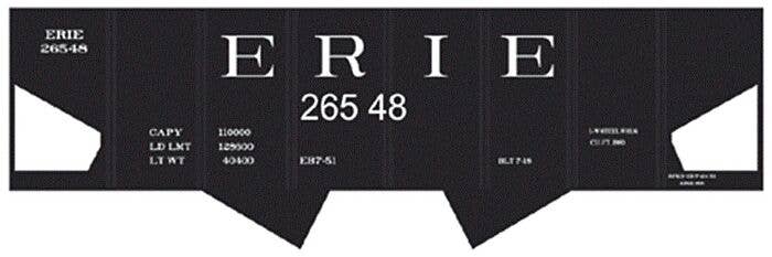 Tichy - Railroad Decal Set - Erie USRA 2-Bay Hopper - 293-10033