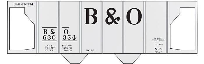 Tichy - Railroad Decal Set - Baltimore & Ohio Class N-38 2-Bay Covered ...