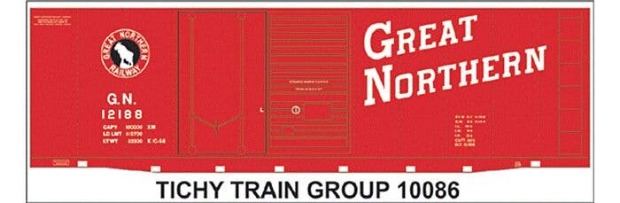 Tichy - Railroad Decal Set - Great Northern 40' Double-Door Boxcar (red ...