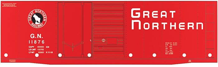 Tichy - Railroad Decal Set - Great Northern 40' Double-Door Boxcar (red ...