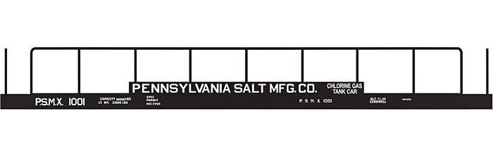 Tichy - Railroad Decal Set - Pennsylvania Salt PSMX Chlorine Tank ...