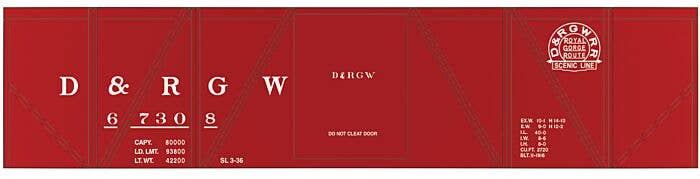 Tichy - Railroad Decal Set - Denver & Rio Grande Western 40' Single ...