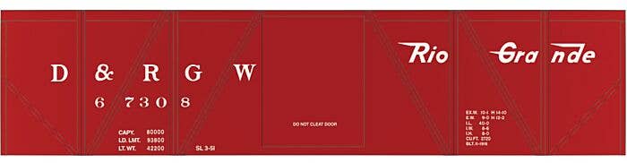 Tichy - Railroad Decal Set - Denver & Rio Grande Western 40' Single ...