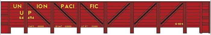Tichy - Railroad Decal Set - Union Pacific GS Wood Gondola (Yellow ...