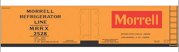 Tichy - Railroad Decal Set - Morrell 40' Wood Reefer - 293-10264N