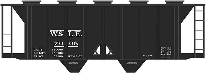 Tichy - Railroad Decal Set - Wheeling & Lake Erie Covered Hopper - 293 ...