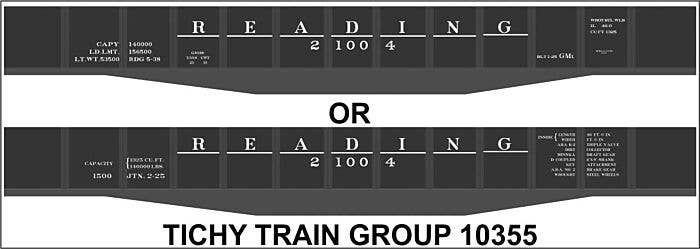 Tichy - Railroad Decal Set - Reading 46' Steel Gondola (black car ...