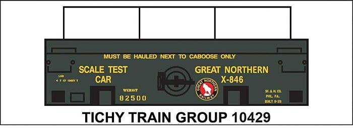 Tichy - Railroad Decal Set - Great Northern Scale Test Car - 293-10429