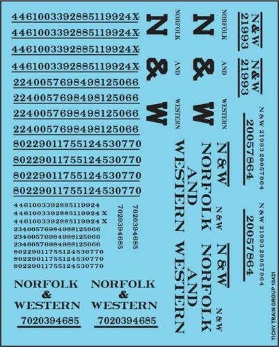 Tichy - Railroad Decal Set - Norfolk & Western Roadname Set (black ...