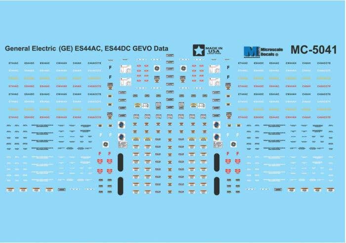 Microscale - Railroad Decal Set - GE ES44AC GEVO Data - 460-5041