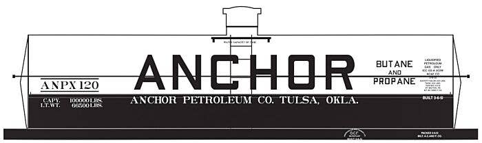 Tichy - Railroad Decal Set 6-Pack - Anchor ANPX 10,000-Gallon LPG Tank ...
