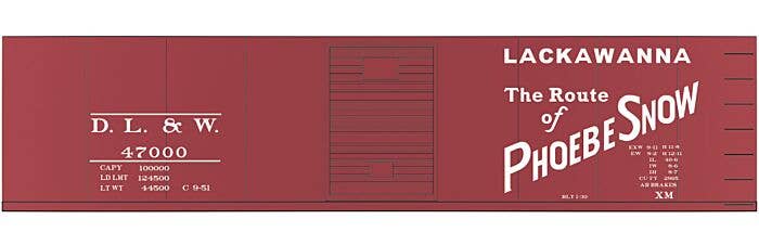 Tichy - Railroad Decal Set 6-Pack - Delaware, Lackawanna & Western 40' Steel Single-Door Boxcar ...