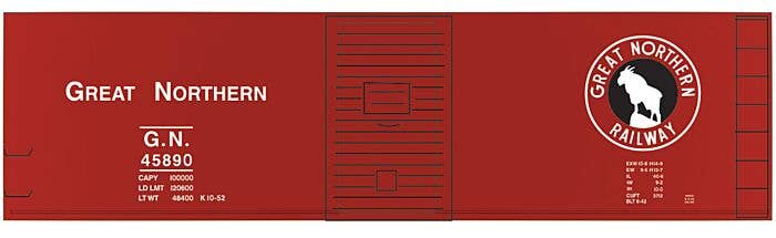 Tichy - Railroad Decal Set 6-Pack - Great Northern 40' Steel Boxcar ...