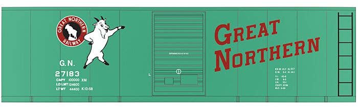 Tichy - Railroad Decal Set 6-Pack - Great Northern 40' Steel Boxcar ...