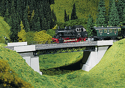 Faller - Railway Bridge w/2 Bridge Heads & Track Bed (18.8cm) - 12 x 2 ...