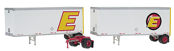 Athearn - Ready-To-Roll (tm) Two 28' Trailers w/Dolly - Estes - 140-91047