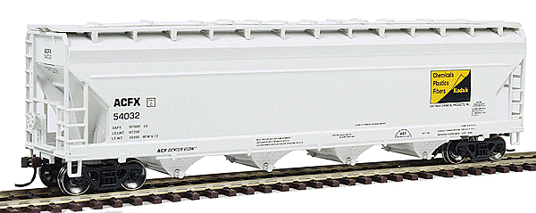 Athearn - Ready-To-Roll(tm) ACF Centerflow 4-Bay Covered Hopper - Assembled - Kodak #2 - 140-7209