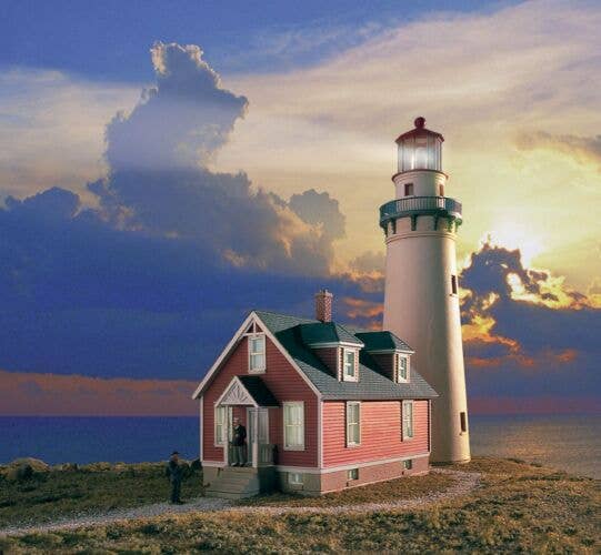 Walthers - Rocky Point Lighthouse - Kit - 3 x 8-1/8 x 8-7/8" 7.5 x 20.3 ...