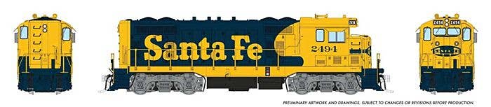 Rapido - Santa Fe CF7 w/Round Cab - Standard DC - Santa Fe #2554 (Warbonnet, blue, yellow) - 606 ...
