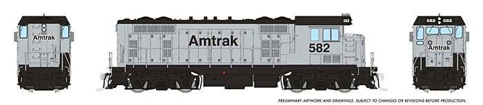 Rapido - Santa Fe CF7 w/Square Cab - Standard DC - Amtrak #582 (silver ...