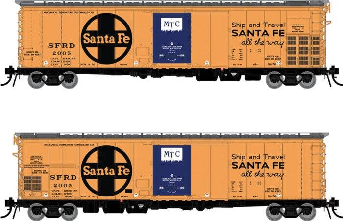 Rapido - Santa Fe Class RR-56 Mechanical Reefer - Ready to Run - Santa Fe (orange, black, blue ...