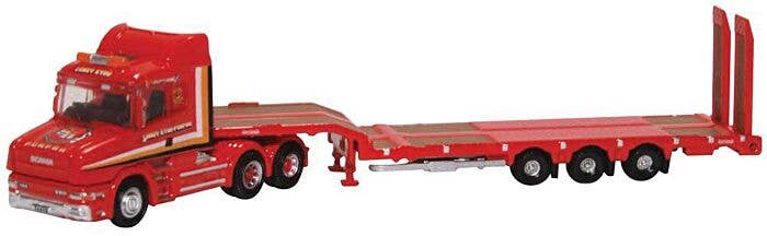 Oxford - Scania T-Cab Tractor with Low-Boy Trailer - Assembled - Sandy ...