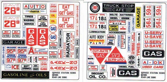 Blair Line - Service Station Signs - 184-253
