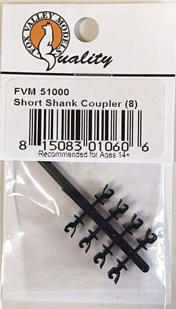 Fox Valley - Short-Shank Fixed-Knuckle Coupler pkg(8) - 282-51000