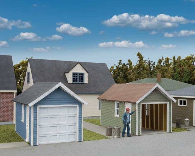 Walthers - Single-Car Garage pkg(2) - Kit - Each: 2-5/8 x 1-5/8 x 1-11/ ...