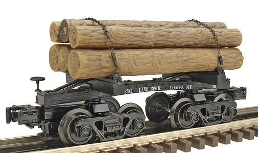 IndustRail - Skeleton Log Car w/Log Load 3-Rail - Pacific Lumber ...