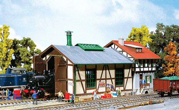 Faller - Small Engine Shed w/House - 272-131287