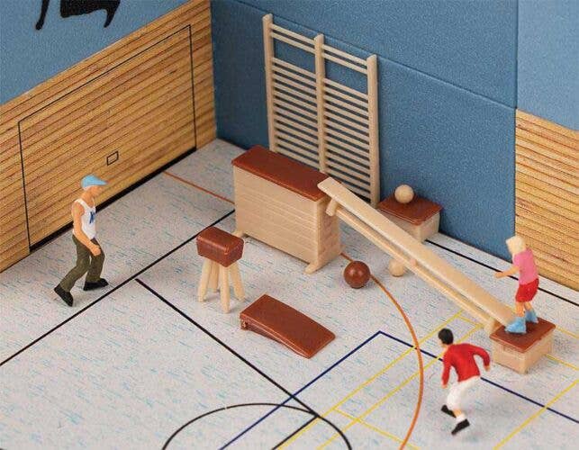 Faller - Sports Gymnasium Equipment Set - Balance Beam, Springboard and ...