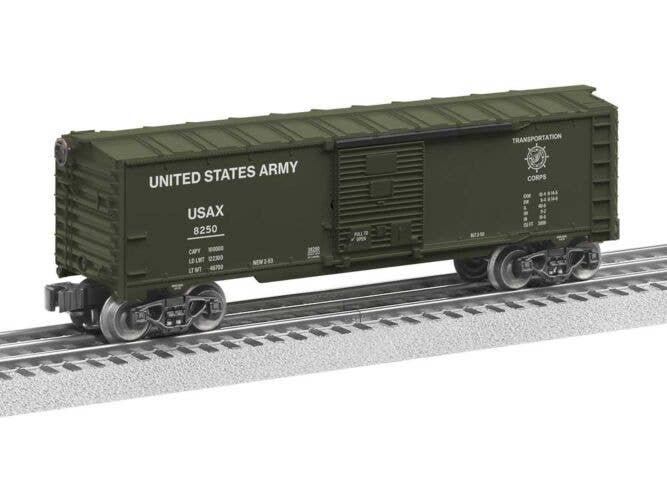 Lionel - Steel Boxcar - 3-Rail - Ready to Run - U.S. Army #8250 (olive ...
