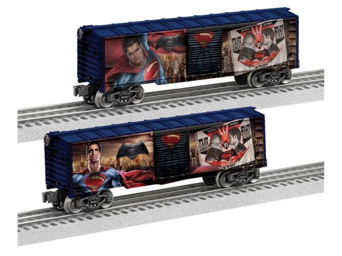 Lionel - Steel Boxcar - 3-Rail - Ready to Run - Man of Steel (blue ...