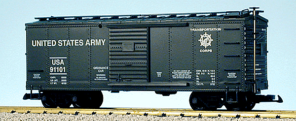 USA - Steel Boxcar - US Army Ordinance Boxcar (green) - 748-19071