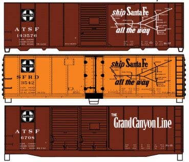 Accurail - Steel Boxcar & Reefer Set - Kit - Santa Fe (40' Boxcars w ...