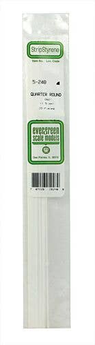 Evergreen - Styrene Shape Rod - .060" Quarter Round pkg(20) - 269-5248