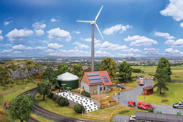 Faller - Sustainable Agriculture Set - Kit - Wind Turbine, Shed with ...