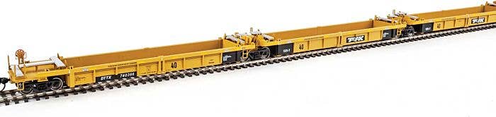 Walthers - Thrall 5-Unit Rebuilt 40' Well Car - Ready to Run - Trailer-Train DTTX #740366 A-E ...
