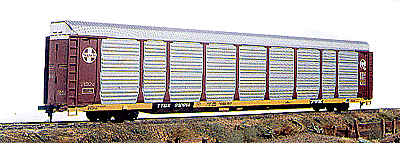 Walthers - Thrall 89' Bi-Level Enclosed Auto Carrier - Kit - ATSF - Limited-Run - 932-4812