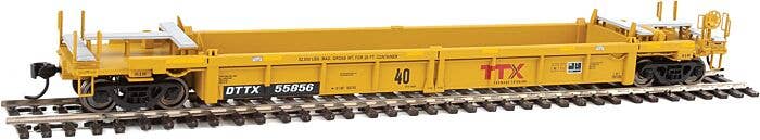 Walthers - Thrall Rebuilt 40' Well Car - Ready to Run - Trailer-Train DTTX #55856 (yellow; Large ...