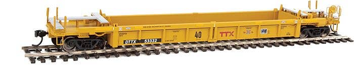 Walthers - Thrall Rebuilt 40' Well Car - Ready to Run - Trailer-Train DTTX #53332 (yellow, Small ...