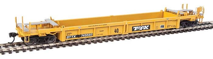 Walthers - Thrall Rebuilt 40' Well Car - Ready to Run - Trailer-Train DTTX #745593 (yellow ...