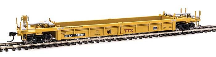 Walthers - Thrall Rebuilt 40' Well Car - Ready to Run - Trailer-Train DTTX #53045 (yellow, black ...