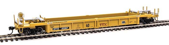 Walthers - Thrall Rebuilt 40' Well Car - Ready to Run - Trailer-Train DTTX #53267 (yellow, black ...