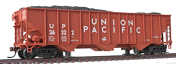 JAM - Track Cleaning Car - Bowser 100-Ton 3-Bay Hopper w/Coal Load - Union Pacific - 343-1306