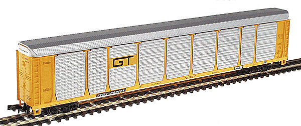 Con-Cor - Tri-Level Auto Racks - Grand Trunk Western (yellow, worm ...